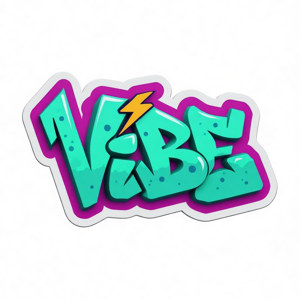 Vibe Graffiti Sticker STL – Free 3D Print Model | Remeshy