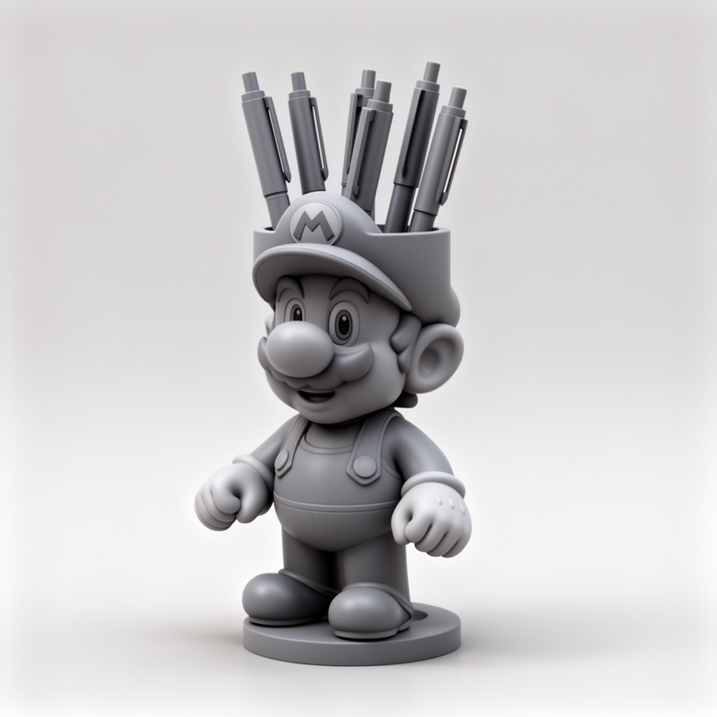 Super Mario Pen Holder STL – Free 3D Print Model | Remeshy