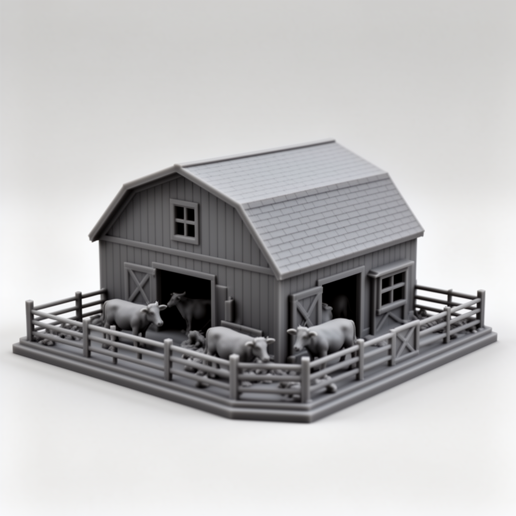 Rustic Farmhouse Model STL – Free 3D Print Model | Remeshy