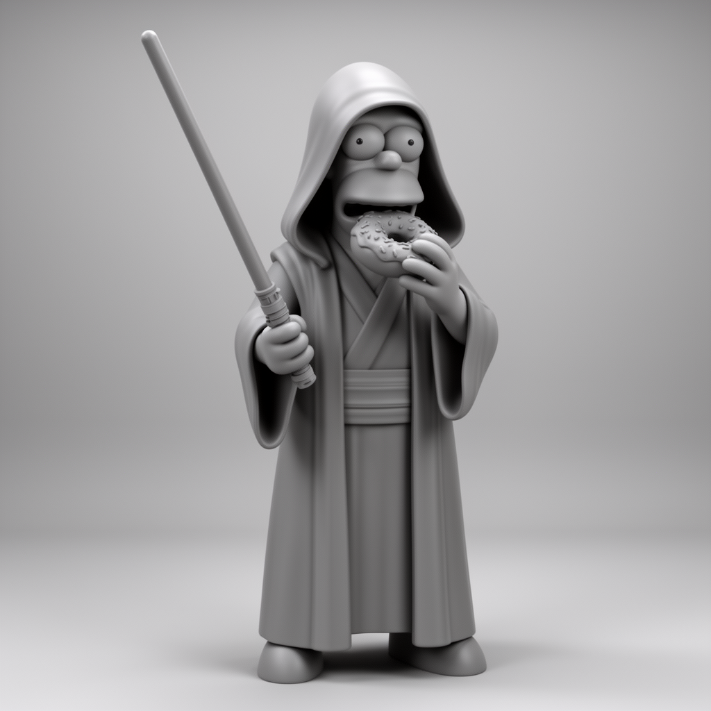 Jedi Homer Figurine STL – Free 3D Print Model | Remeshy