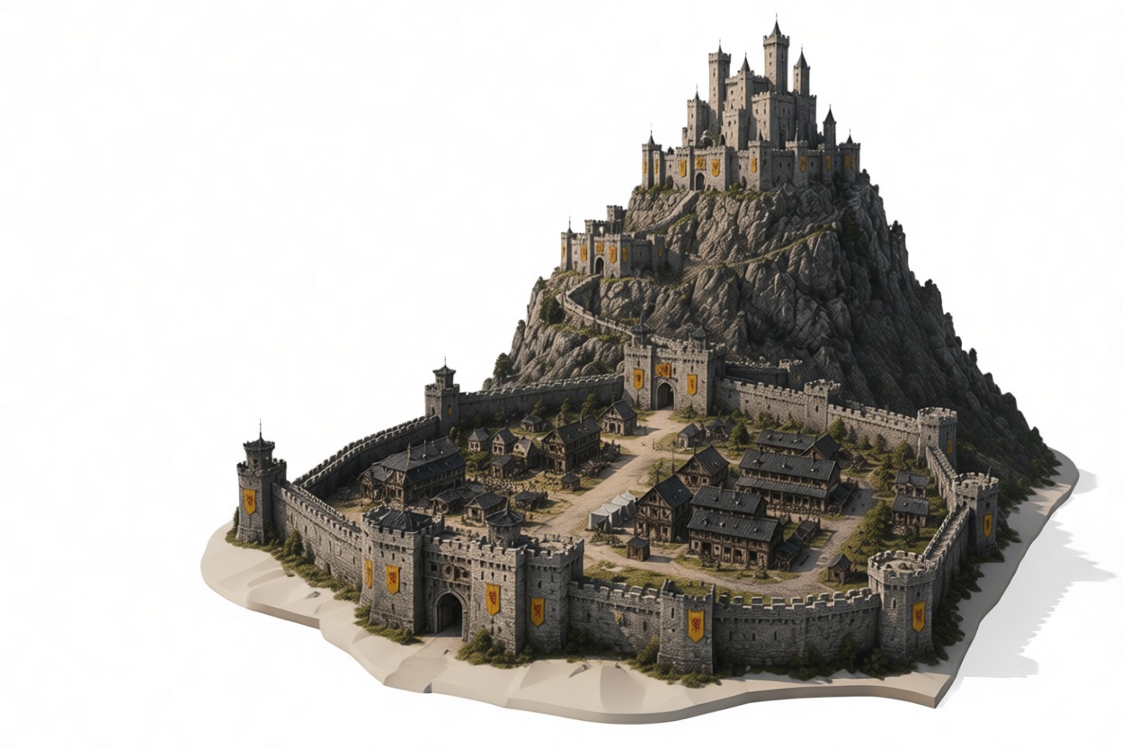 Medieval Castle Model STL – Free 3D Print Model | Remeshy
