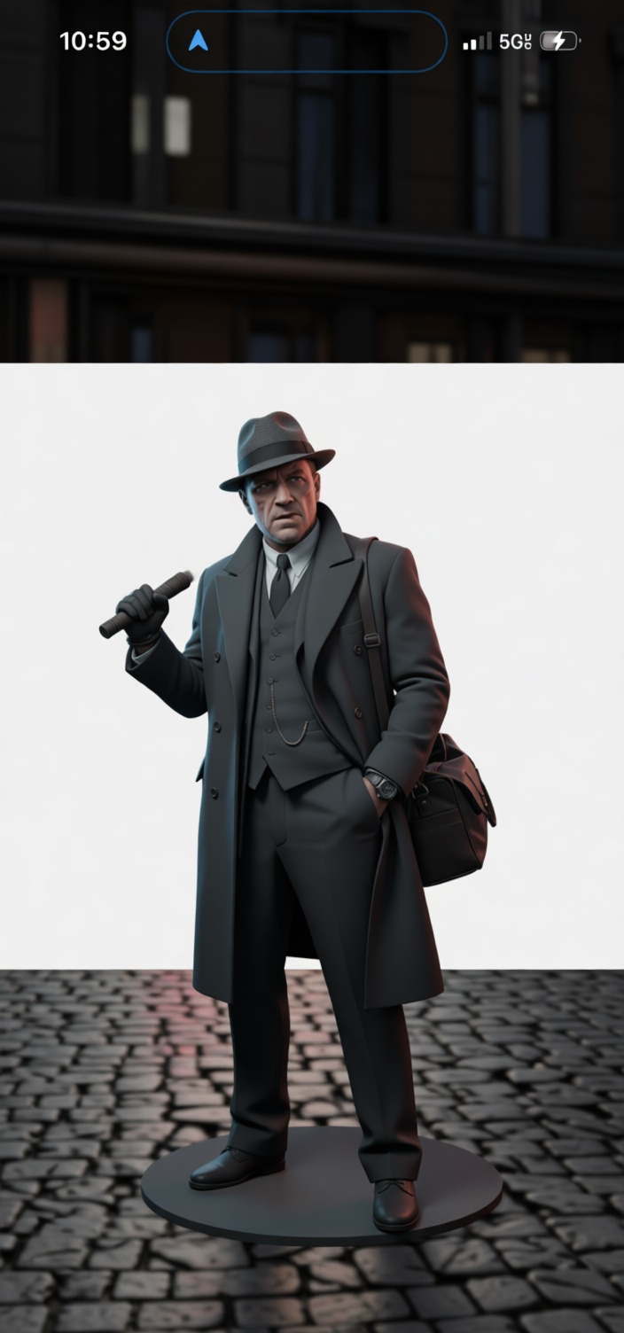 Noir Detective Figurine STL – Free 3D Print Model | Remeshy