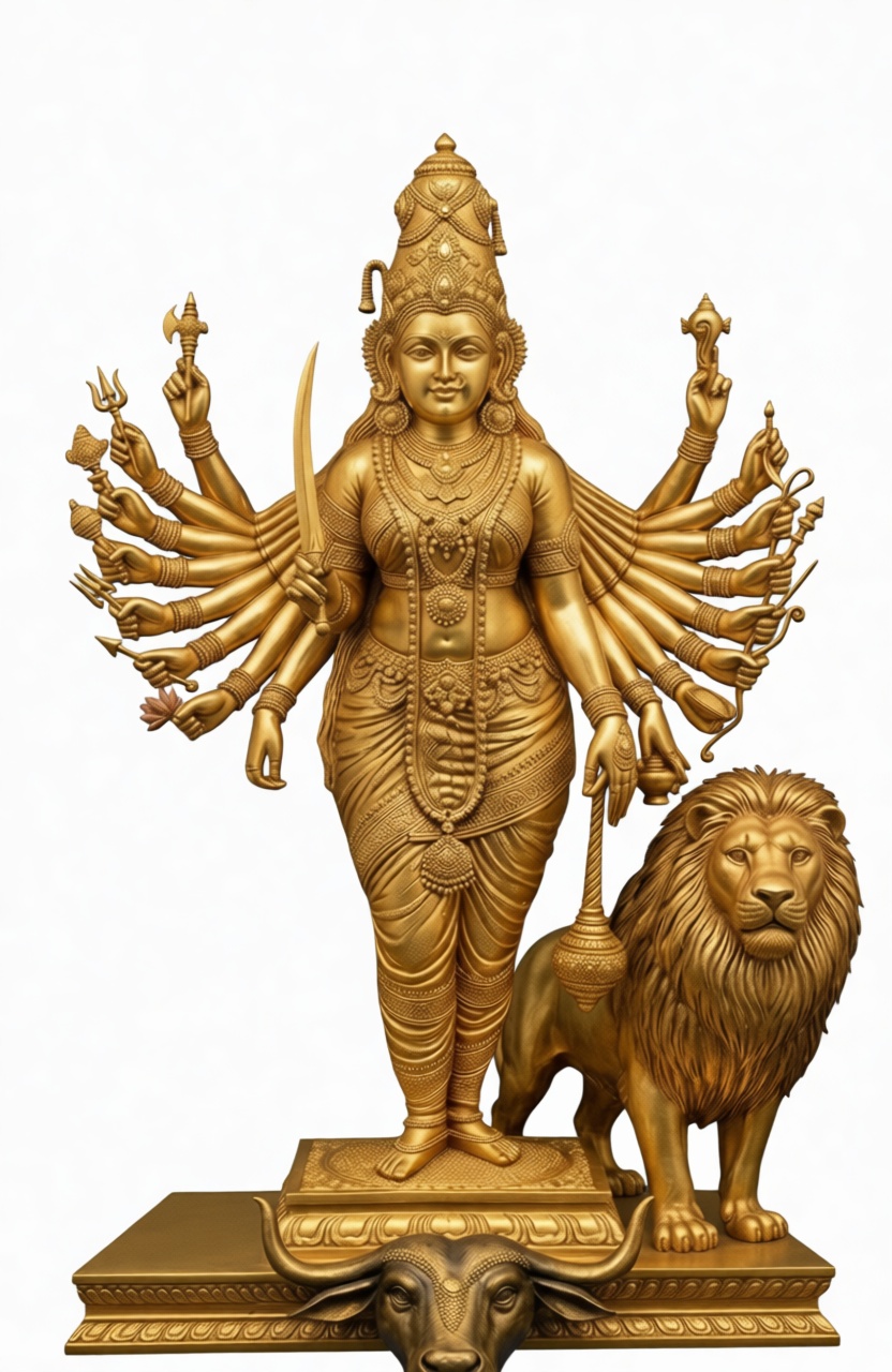 Goddess Durga Statue STL – Free 3D Print Model | Remeshy