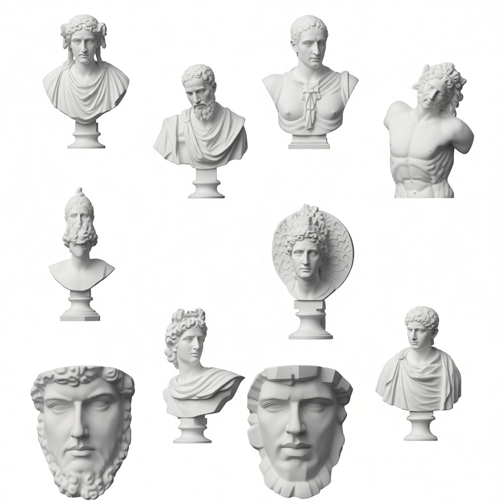 Classical Roman Busts Set STL – Free 3D Print Model | Remeshy