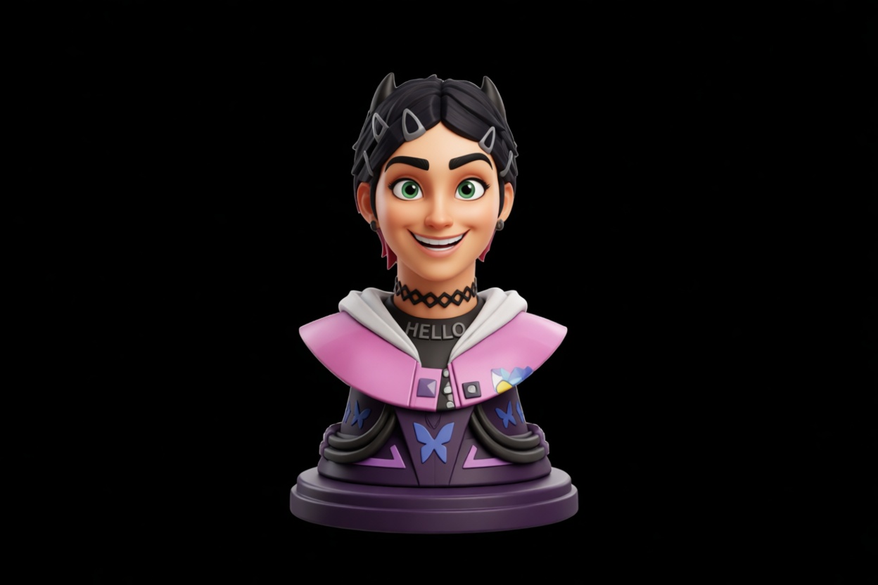 Goth Girl Bust STL – Free 3D Print Model | Remeshy