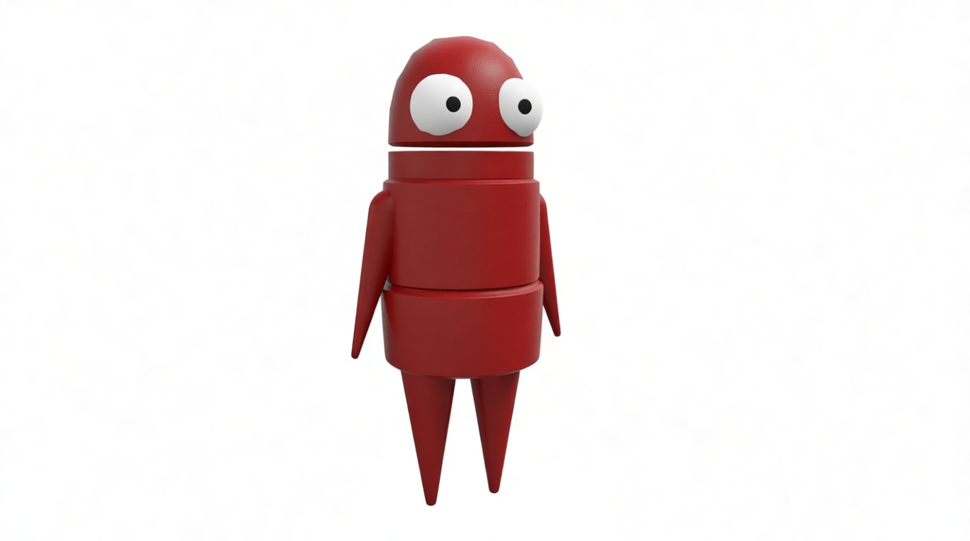 Red Blobby Robot Figurine STL – Free 3D Print Model | Remeshy