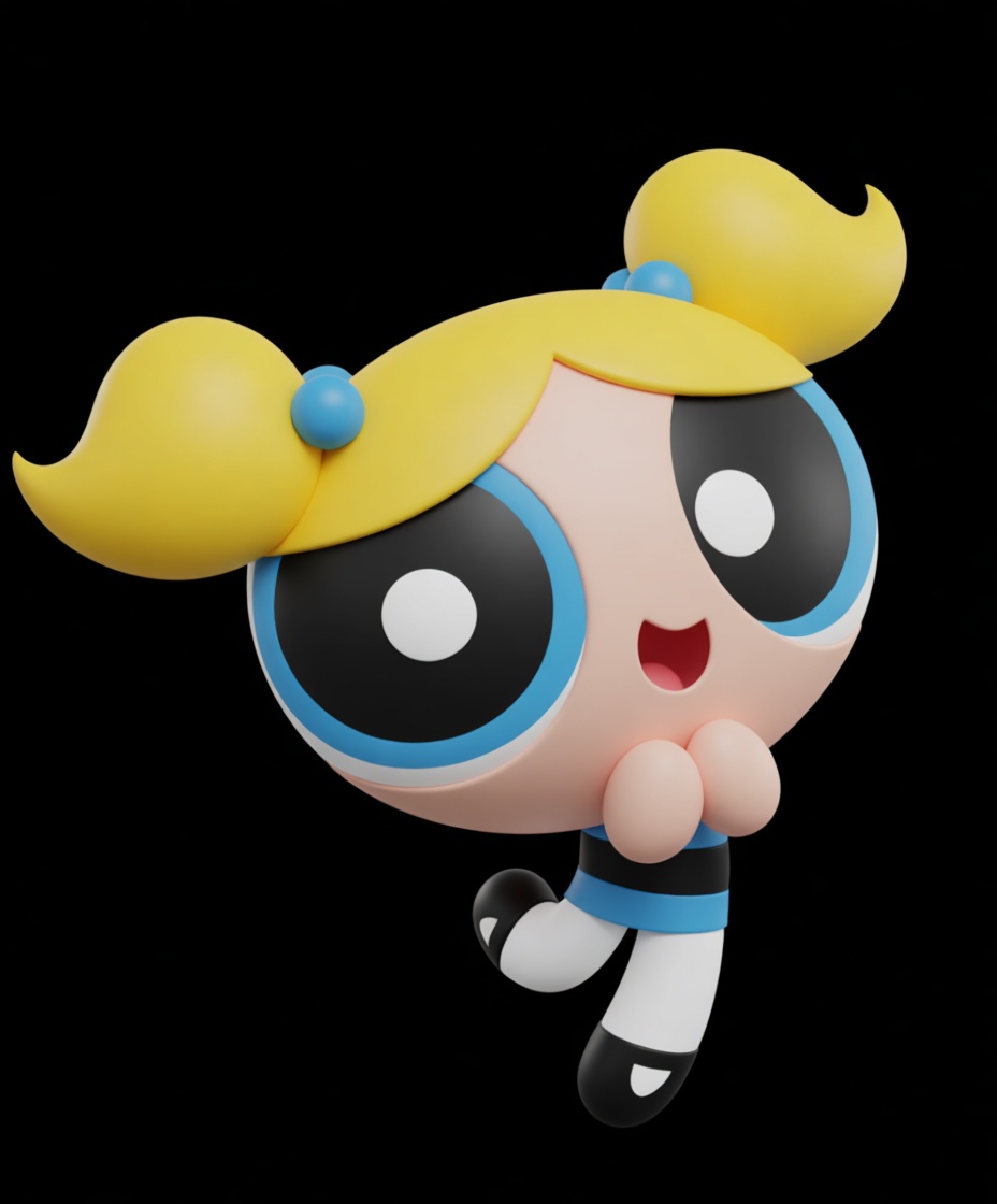 Bubbles Powerpuff Girl Figurine STL – Free 3D Print Model | Remeshy