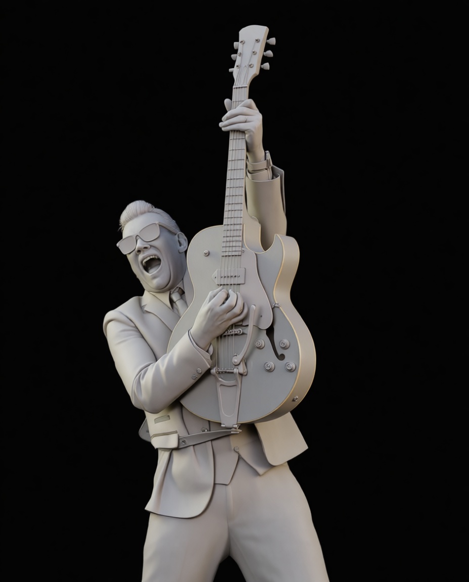 Elvis Presley Guitar Figurine STL – Free 3D Print Model | Remeshy