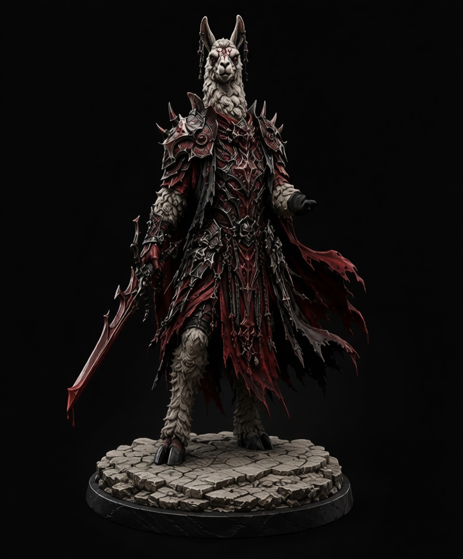 Armored Lich Llama Figurine STL – Free 3D Print Model | Remeshy