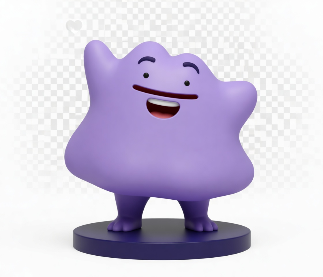 Ditto Pokemon Figurine STL – Free 3D Print Model | Remeshy
