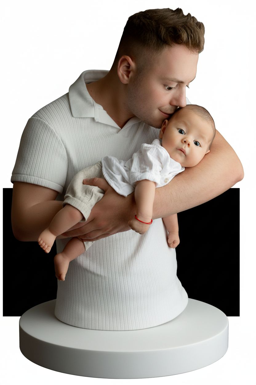 Father Holding Baby Bust STL – Free 3D Print Model | Remeshy