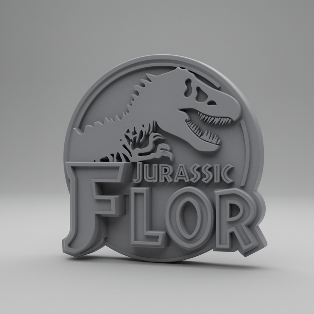 Flor Jurassic Logo Model STL – Free 3D Print Model | Remeshy