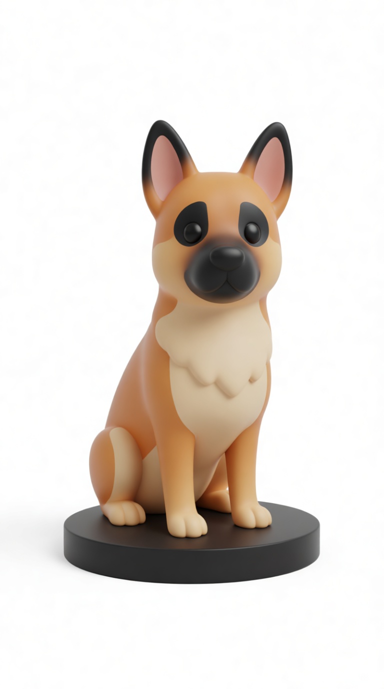German Shepherd Figurine STL – Free 3D Print Model | Remeshy