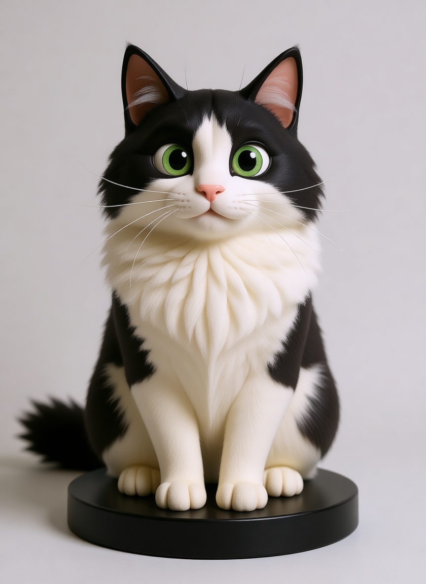 Black and White Cat Figurine STL – Free 3D Print Model | Remeshy
