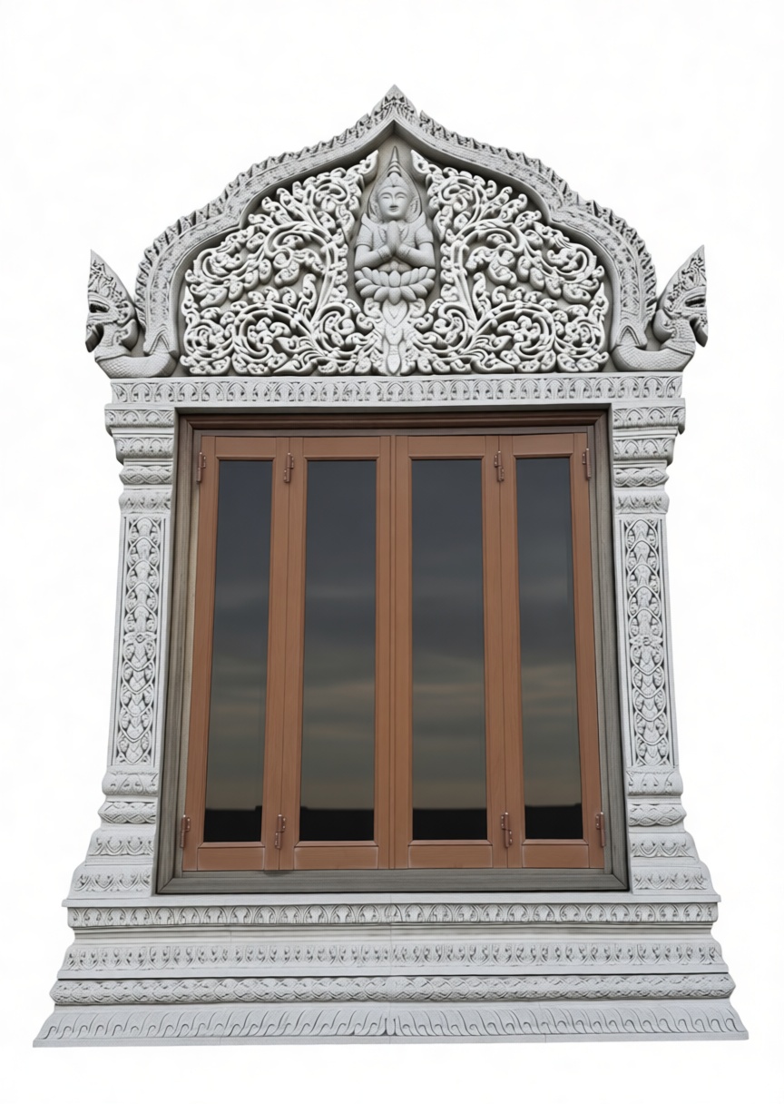 Ornate Thai Temple Window STL – Free 3D Print Model | Remeshy