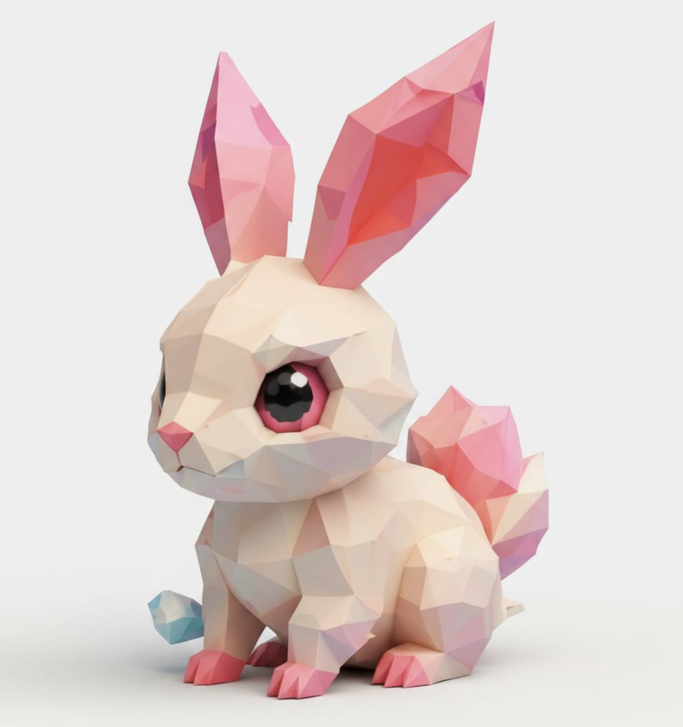 Low Poly Bunny Figurine STL – Free 3D Print Model | Remeshy