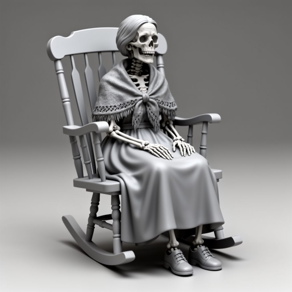 Old Woman Skeleton Statue STL – Free 3D Print Model | Remeshy