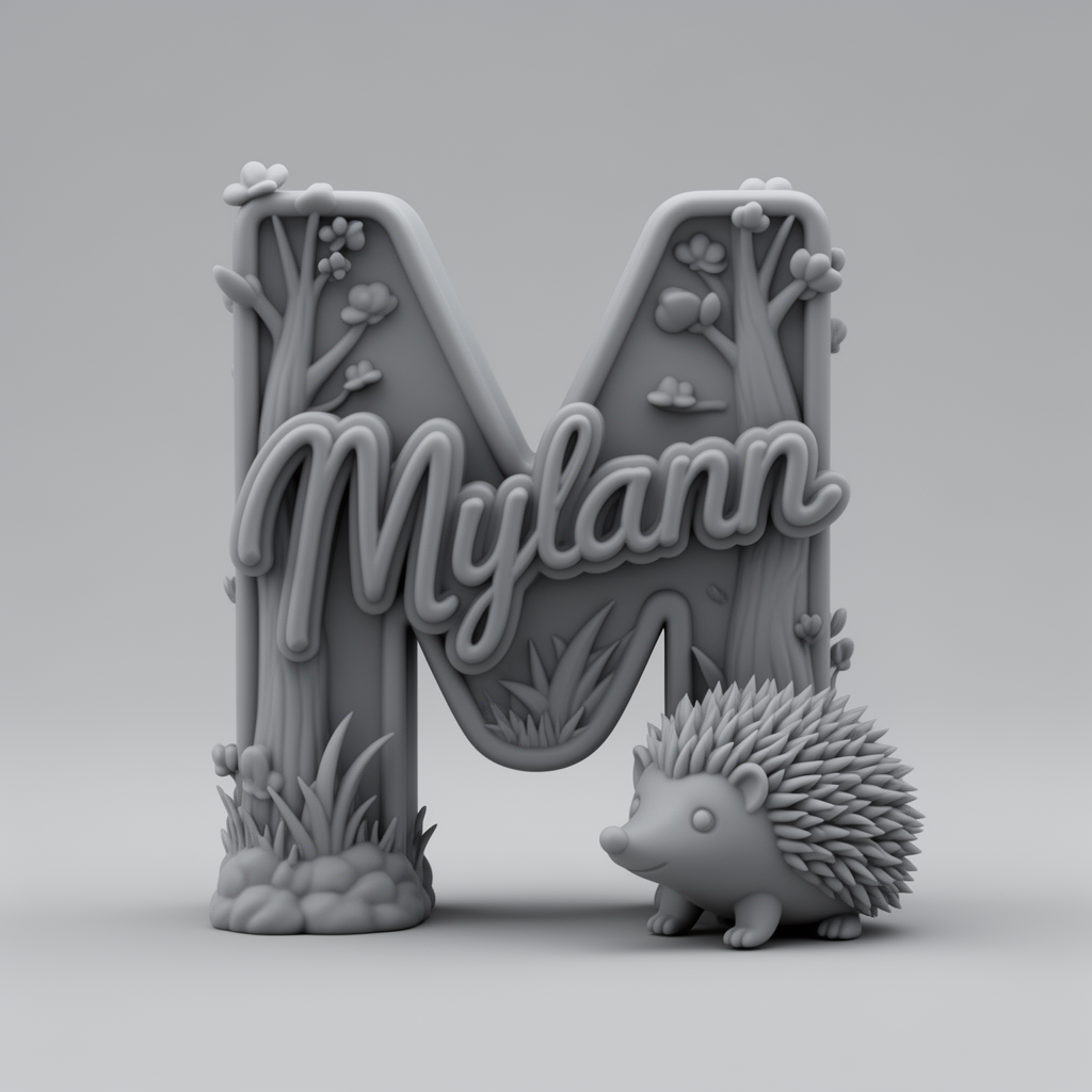 Lettre M Cursive Plaque STL – Free 3D Print Model | Remeshy