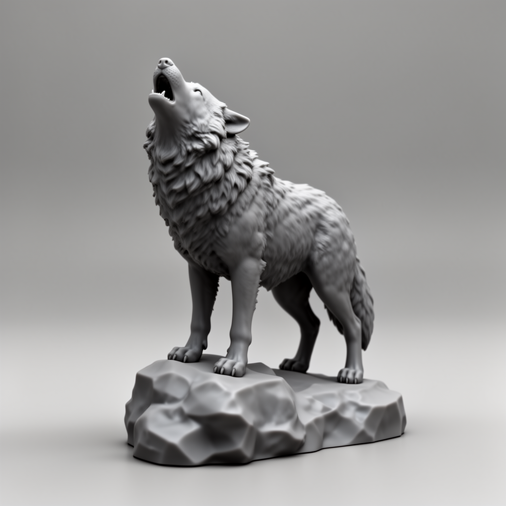 Howling Wolf Figurine STL – Free 3D Print Model | Remeshy
