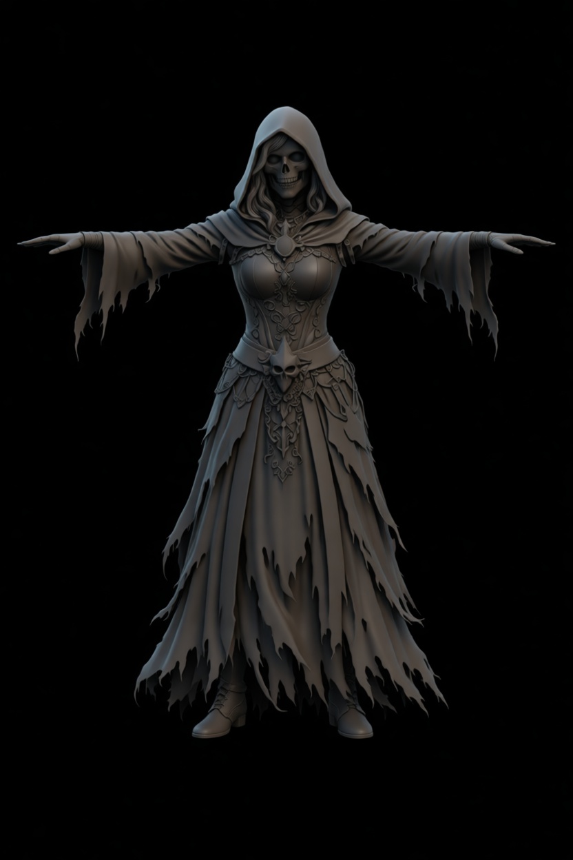 Skeletal Witch Figurine STL – Free 3D Print Model | Remeshy