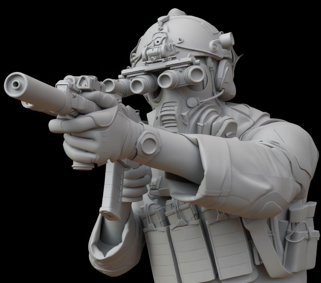 Tactical Operator Figurine STL – Free 3D Print Model | Remeshy