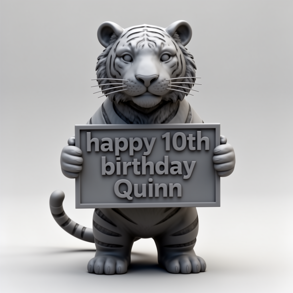 Tiger Holding Sign Figurine STL – Free 3D Print Model | Remeshy