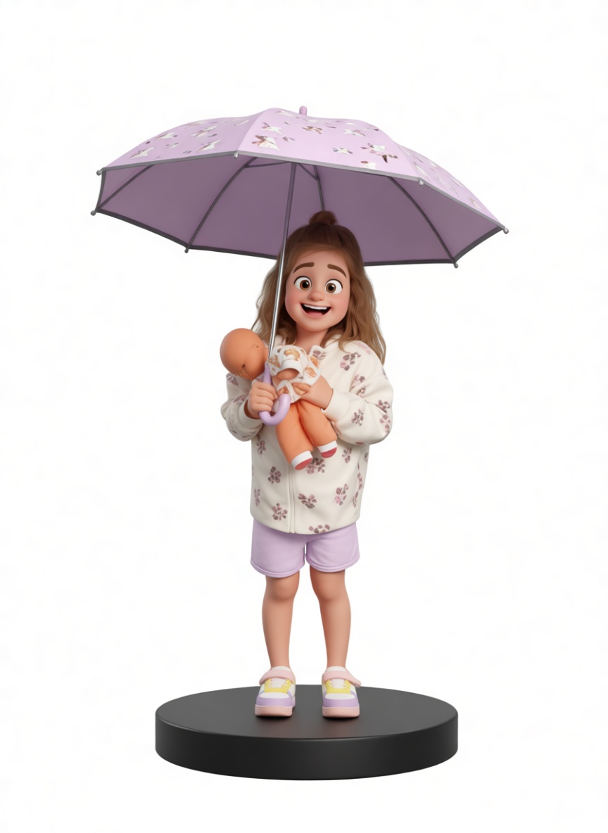 Girl with Doll Figurine STL – Free 3D Print Model | Remeshy
