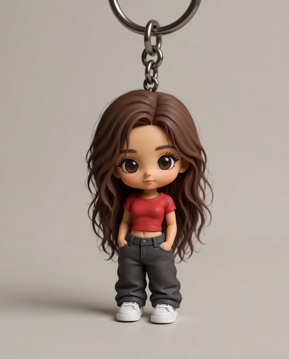 Cute Girl Keychain Figurine STL – Free 3D Print Model | Remeshy