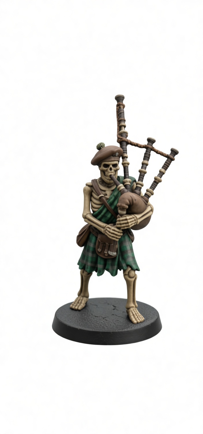 Skeleton Bagpiper Figurine STL – Free 3D Print Model | Remeshy