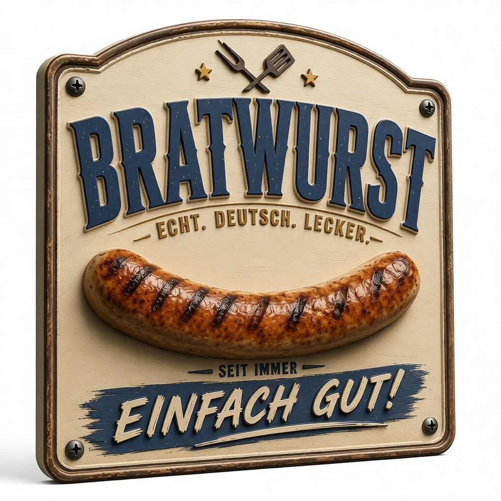 Bratwurst Sausage Sign STL – Free 3D Print Model | Remeshy