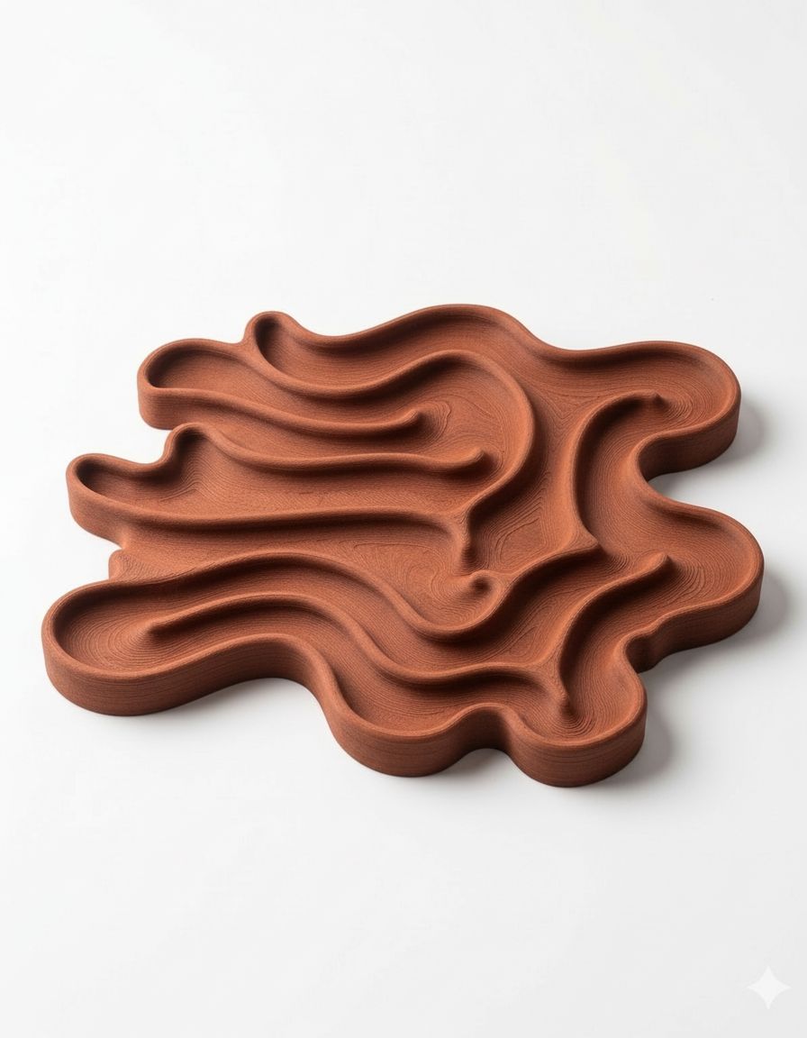 Flowing Wave Tray STL – Free 3D Print Model | Remeshy