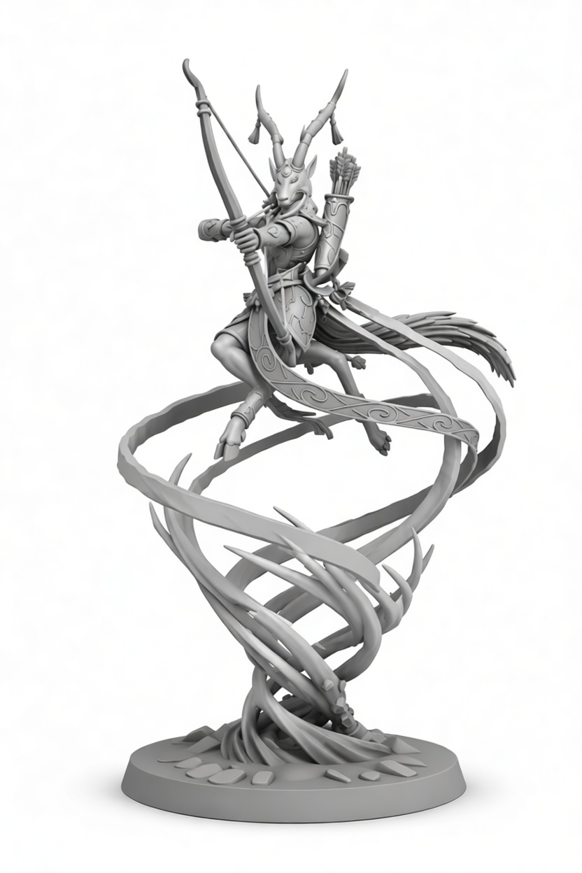 Antelope Archer Figurine STL – Free 3D Print Model | Remeshy