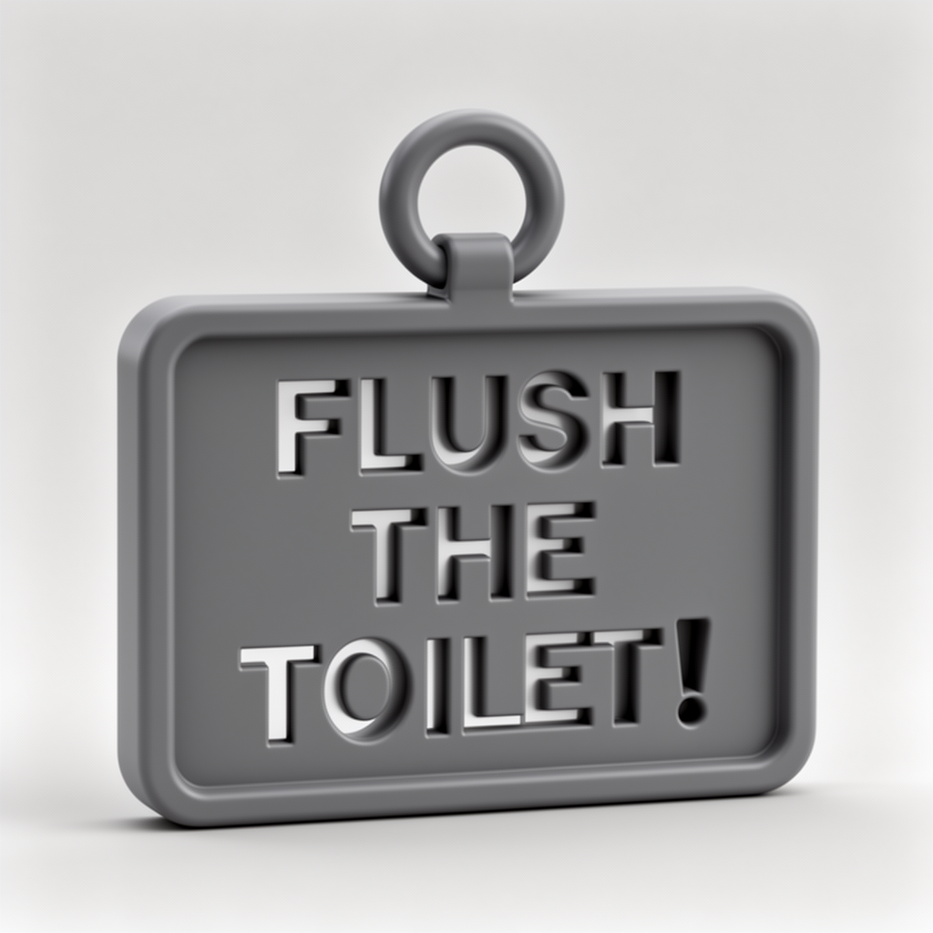 Flush The Toilet Sign STL – Free 3D Print Model | Remeshy