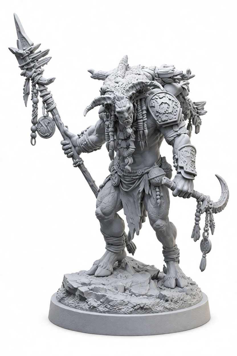 Minotaur Warrior Figurine STL – Free 3D Print Model | Remeshy