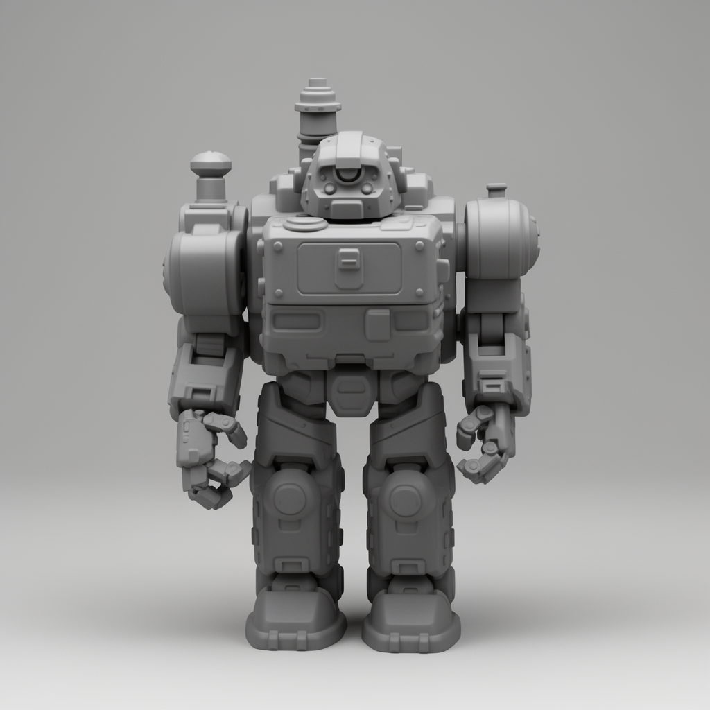 Chunky Robot Figurine STL – Free 3D Print Model | Remeshy