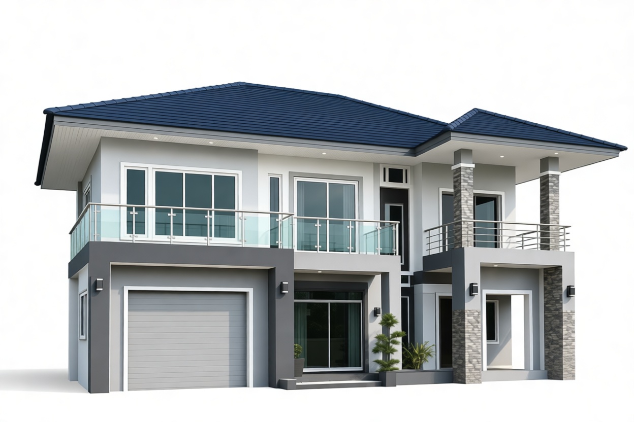 Modern Two-Story House Model STL – Free 3D Print Model | Remeshy