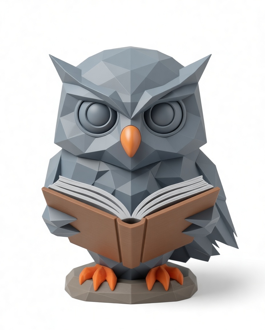 Geometric Owl Figurine STL – Free 3D Print Model | Remeshy