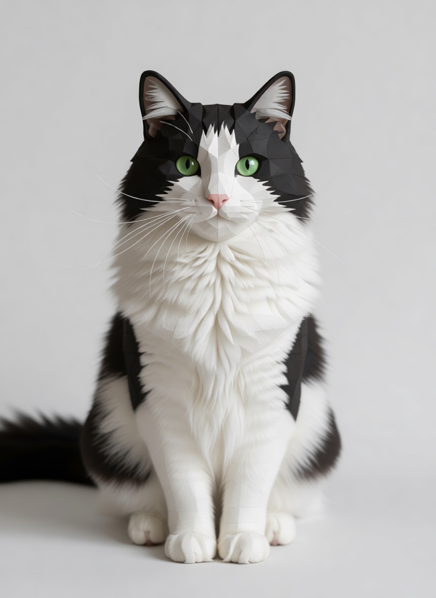 Tuxedo Cat Figurine STL – Free 3D Print Model | Remeshy