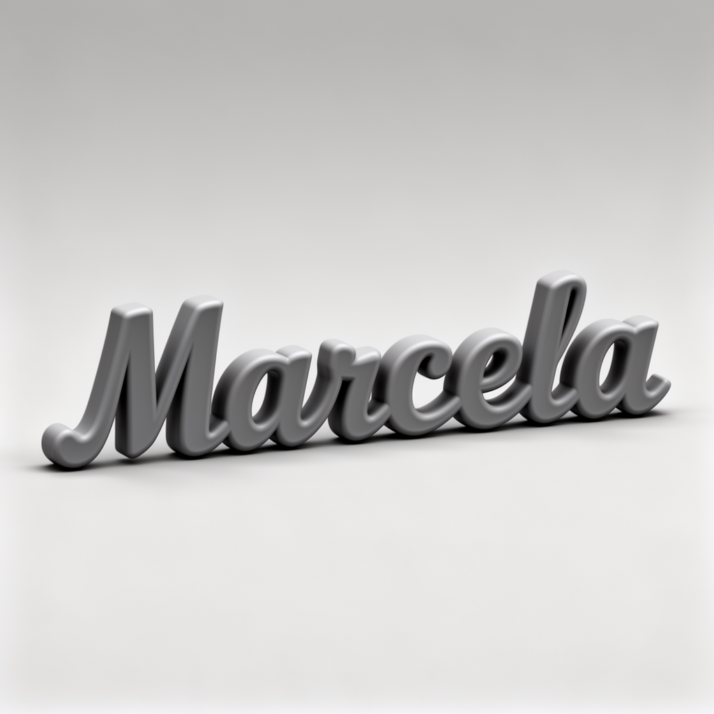 Marcela Script Sign STL – Free 3D Print Model | Remeshy