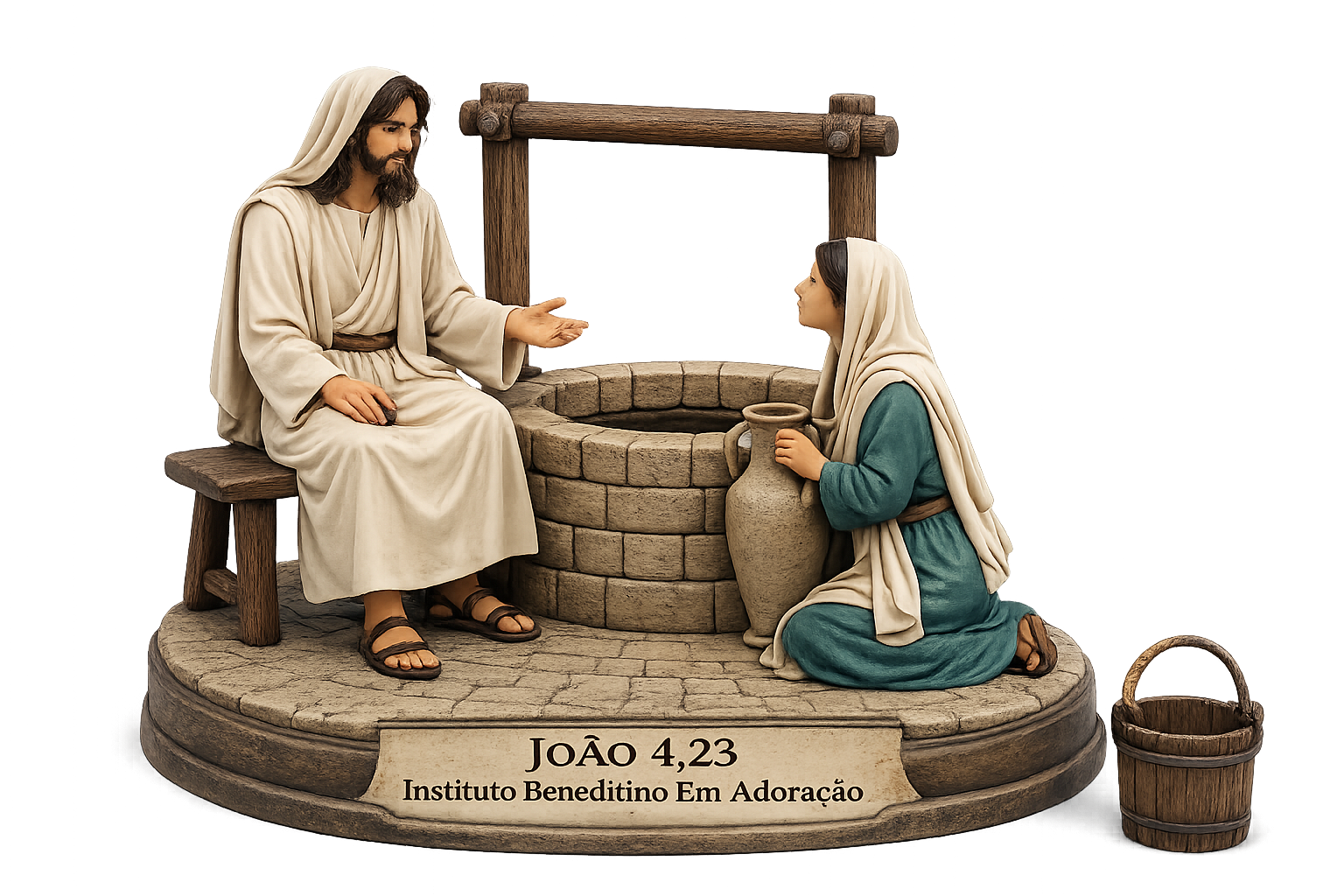 Jesus and Samaritan Woman Figurine STL – Free 3D Print Model | Remeshy