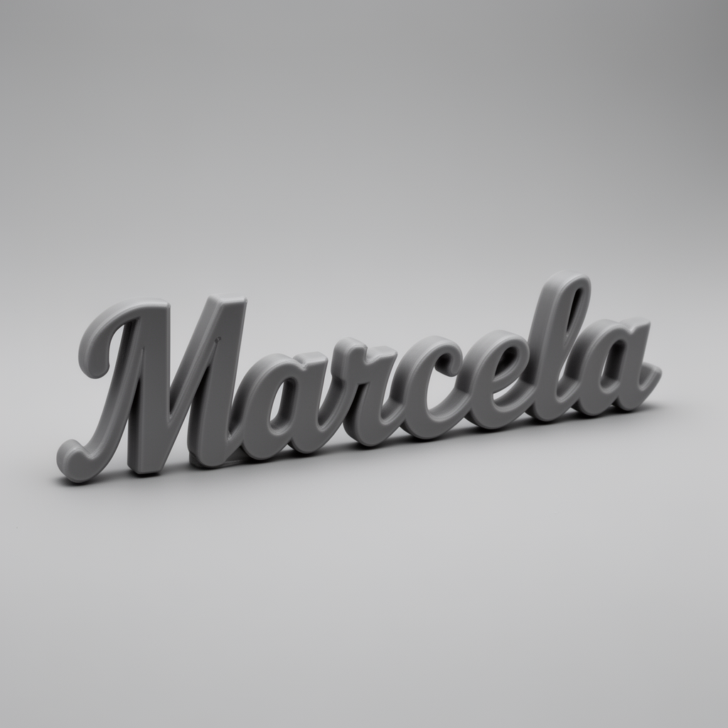 Marcela Script Sign STL – Free 3D Print Model | Remeshy