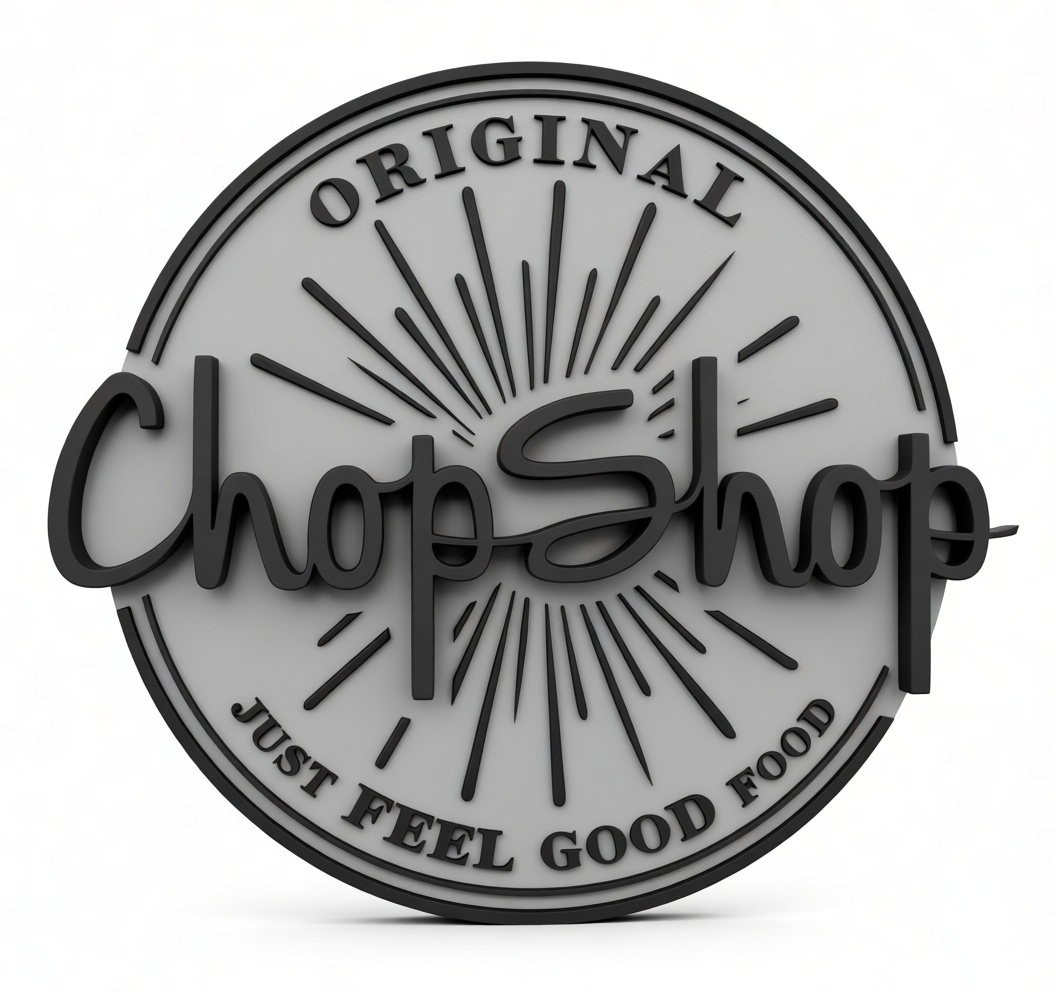 Chop Shop Logo Plaque STL – Free 3D Print Model | Remeshy