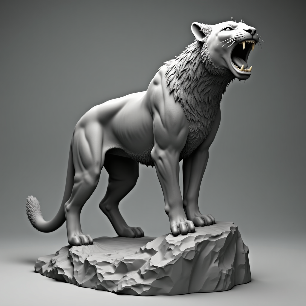 Majestic Mountain Lion STL – Free 3D Print Model | Remeshy