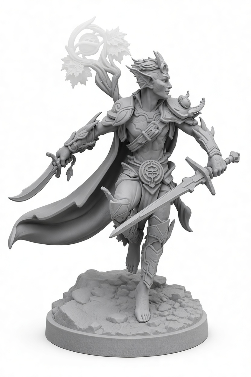 Elven Warrior Miniature STL – Free 3D Print Model | Remeshy