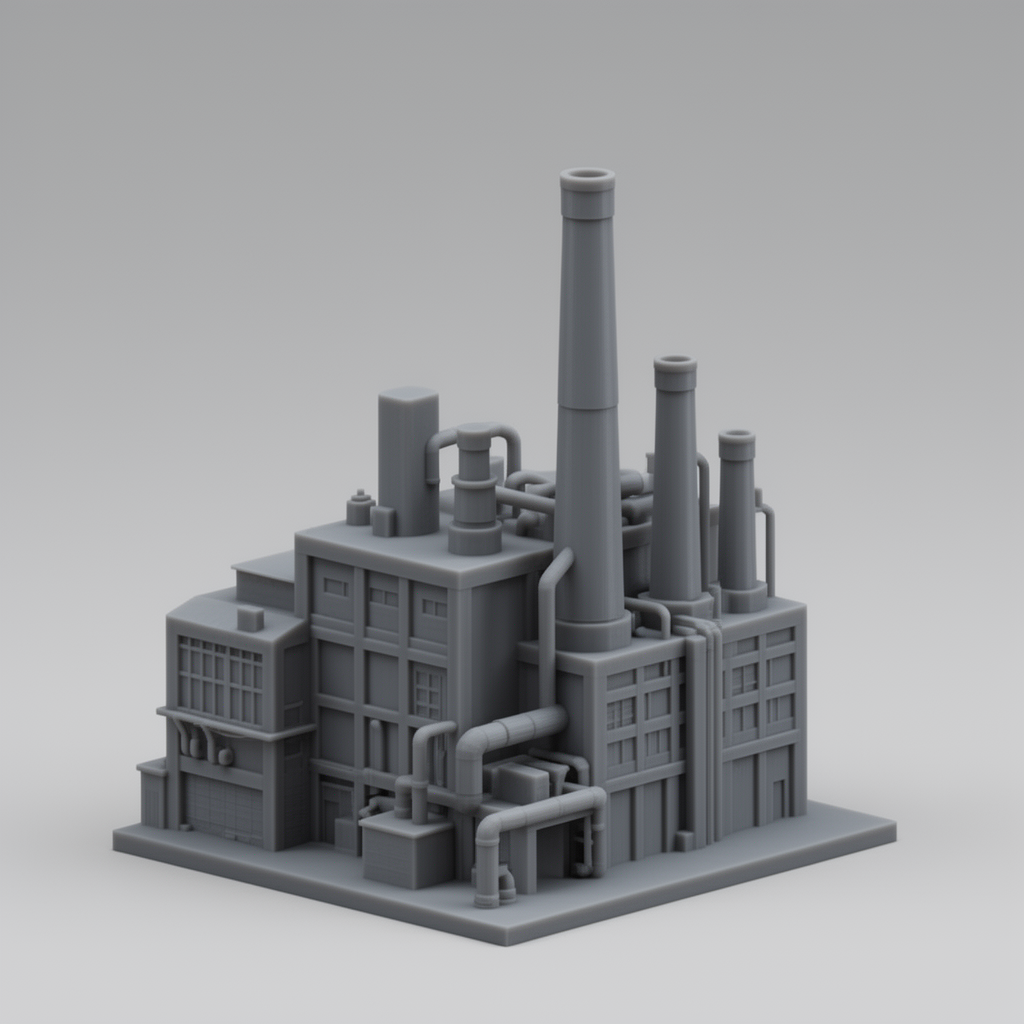 Industrial Factory Model STL – Free 3D Print Model | Remeshy