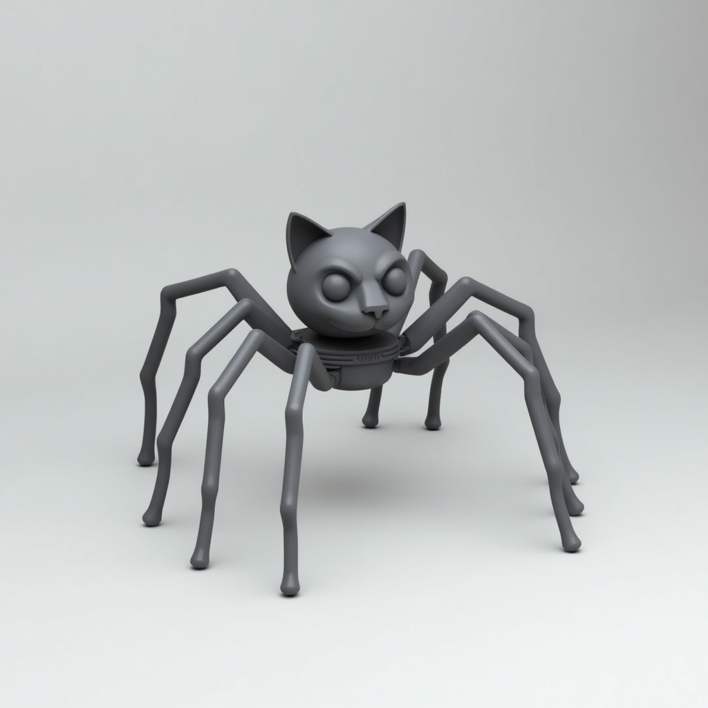 Spider with Cat's Head STL – Free 3D Print Model | Remeshy