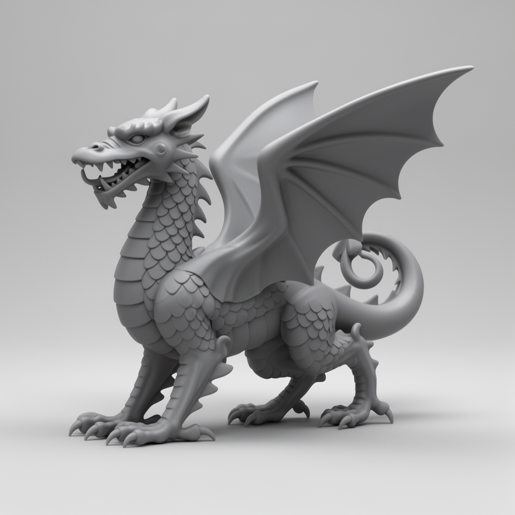 Welsh Dragon Figurine STL – Free 3D Print Model | Remeshy