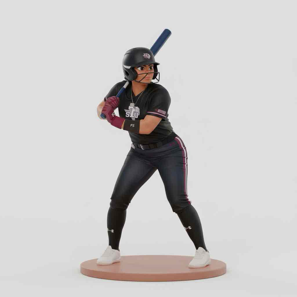 Female Softball Player Figure STL – Free 3D Print Model | Remeshy