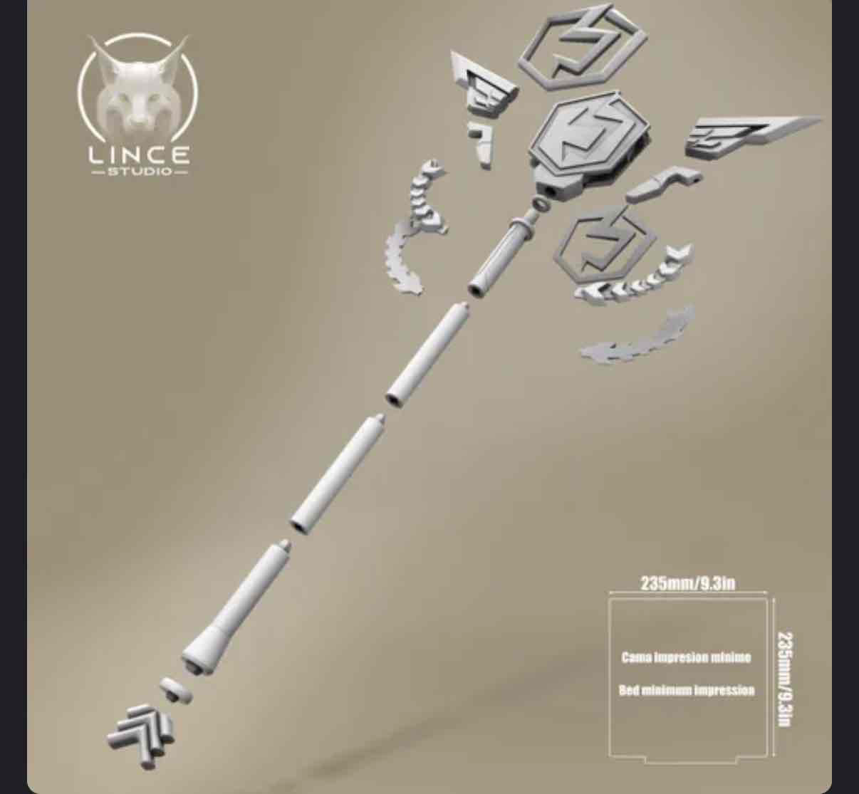 Stylized Fantasy Staff STL – Free 3D Print Model | Remeshy