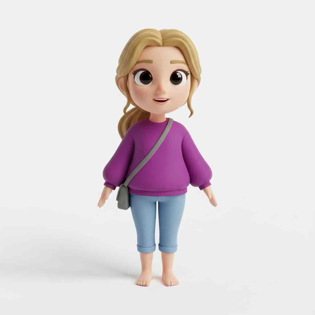Cute Cartoon Girl Model STL – Free 3D Print Model | Remeshy